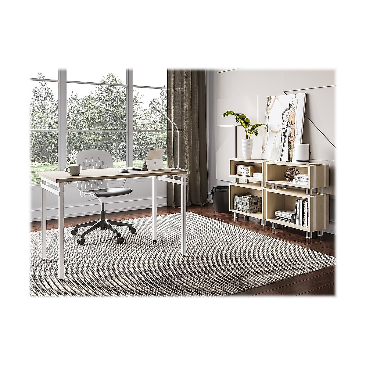 Safco 12.25 Inch Tall Wooden Ready Home Office Work Space Stackable Storage Cabinet Bookshelf Filing Unit Organizer Décor, Beige