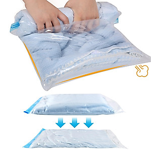 Dntorx 12 Pack Travel Compression Bags, 40x60cm Medium Vacuum Bags for Travel, Space Saving Bags for Suitcases, Travel Essentials No Vacuum Needed, Travel Accessories for Packing