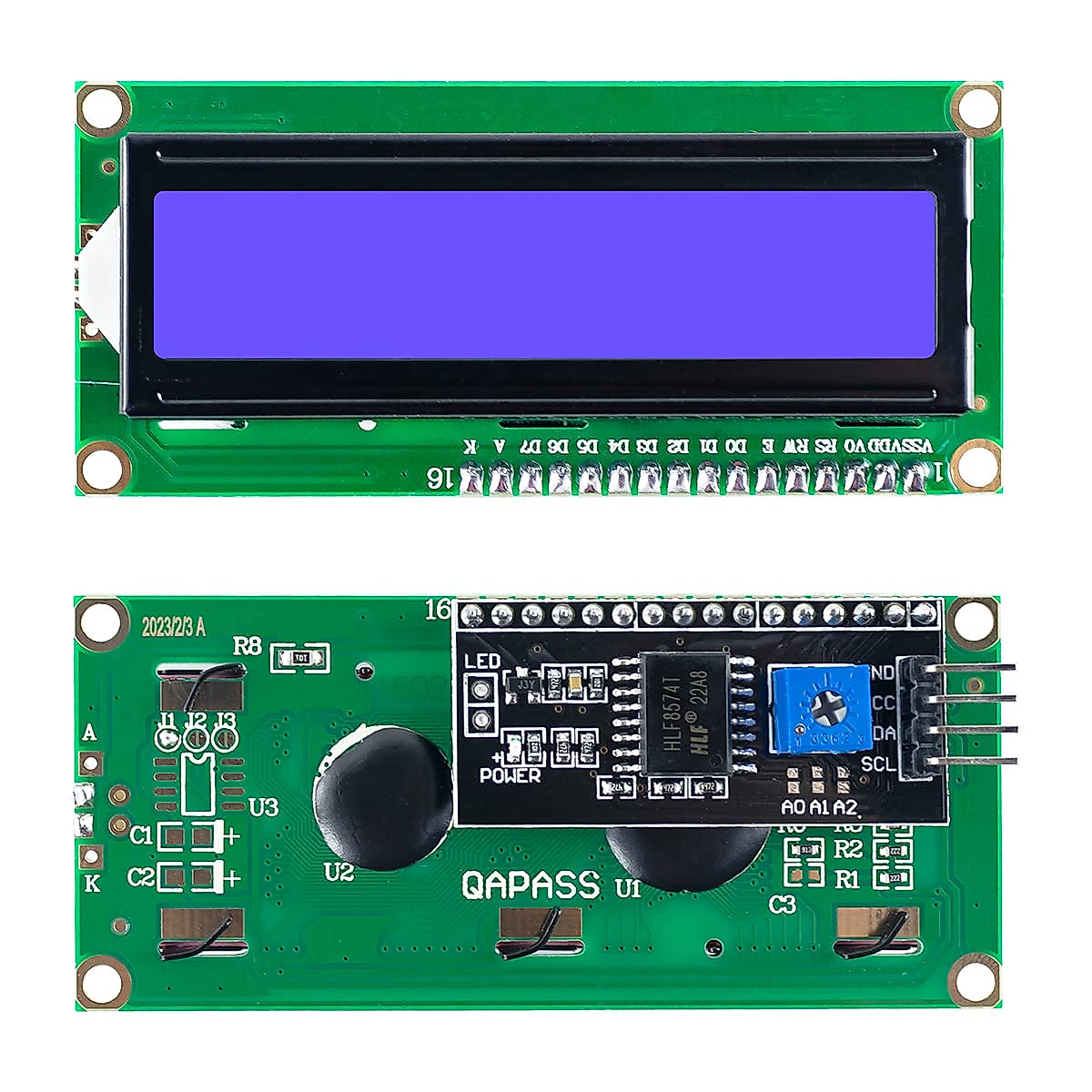 Hosyond 3pcs I2C IIC 1602 LCD Display Module 16x02 LCD Screen Module for Arduino Raspberry Pi