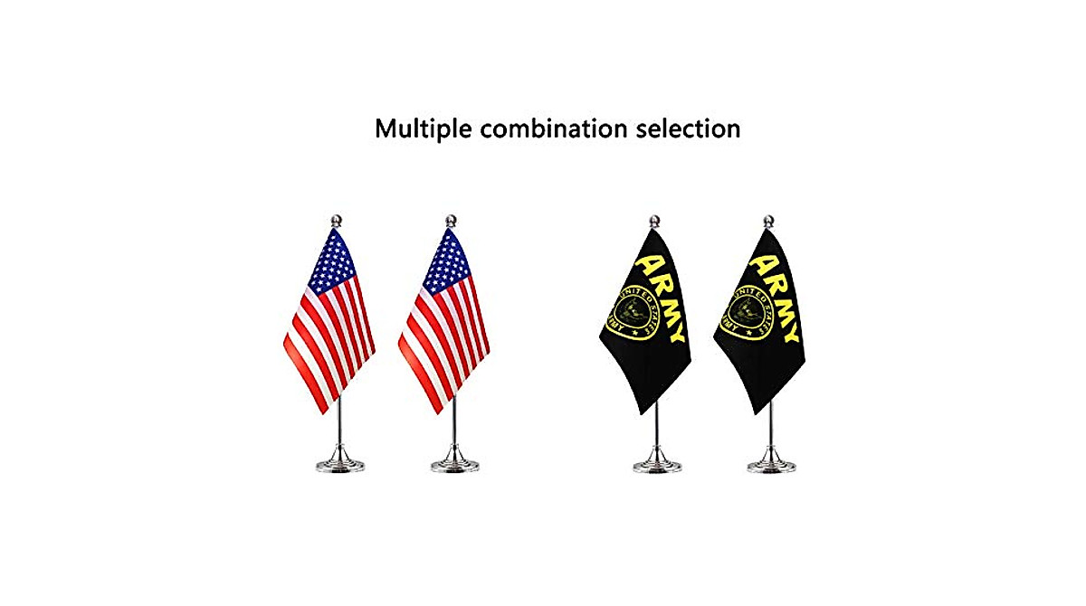 US Army Gold Crest Desk Flag Set - 2 Pack by LoveVC