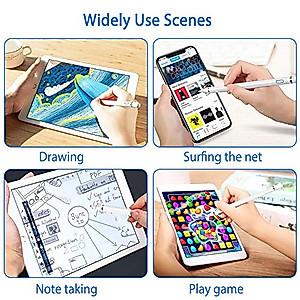 Stylus Pens for Touch Screens,Active Stylus Compatible with Apple,Magnetism Cover Cap, Universal for iPhone/iPad Pro/Mini/Air/Android and Other Touch Screens (White)