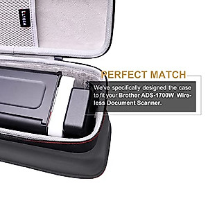 LTGEM EVA Hard Case for Brother ADS-1250W / ADS-1700W / ADS-1200 Wireless Document Scanner - Protective Carrying Storage Bag