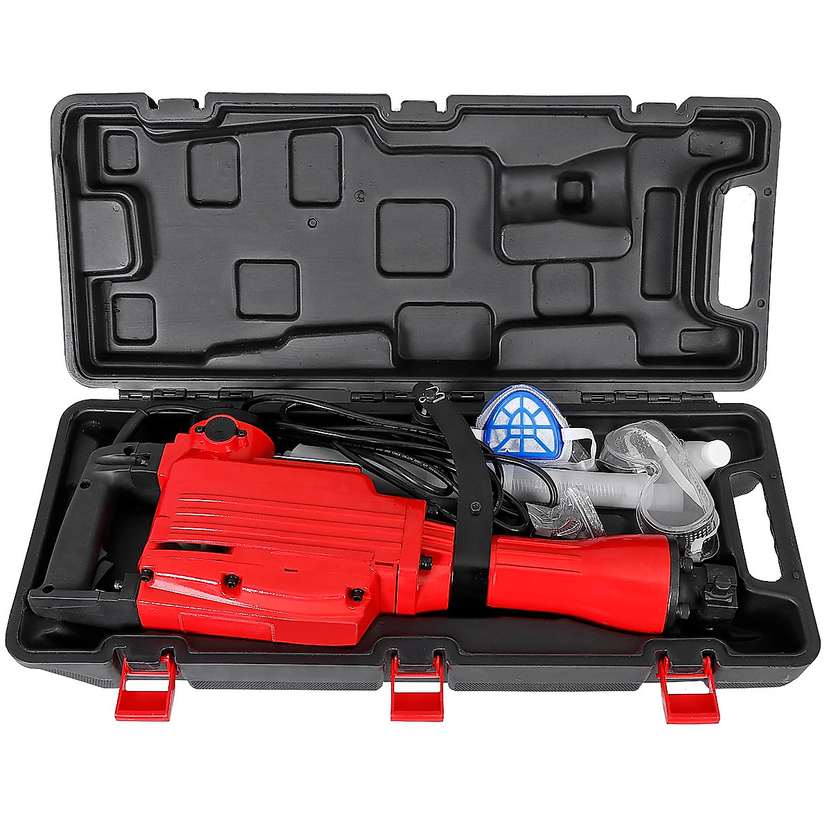 ZENY 2200W Heavy Duty Electric Demolition Jack Hammer Concrete Breaker Drills w/Case, Gloves 2 Chisel 2 Punch Bit Set