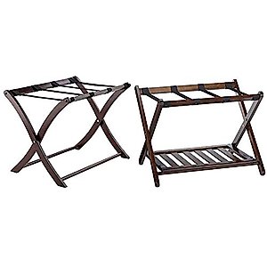 Winsome Scarlett Cappuccino Luggage Rack & Remy Shelf Luggage Rack, Cappuccino