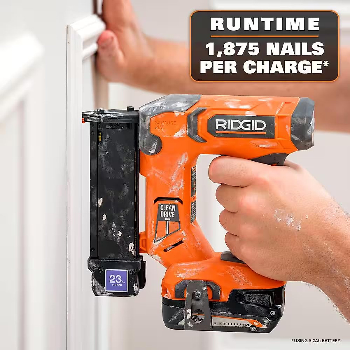 RIDGID 18V Cordless 23-Gauge 1-3/8 in. Headless Pin Nailer (Tool Only) R09898B