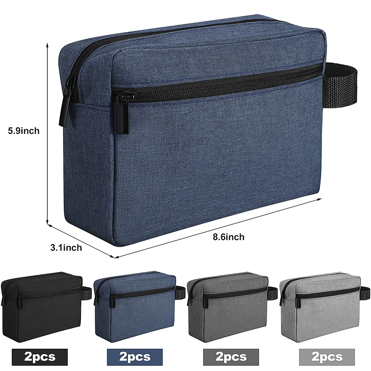 Sanwuta 8 Pcs Travel Toiletry Bag for Men Waterproof Grooming Bag Portable Cosmetic Storage Makeup Pouch Organizer with Large Capacity Groomsmen Gifts for Wedding Day