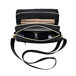 YANAIER Functional Multi Pocket Crossbody Bag for Women Stylish Ladies Shoulder Messenger Bags Purse Burgundy