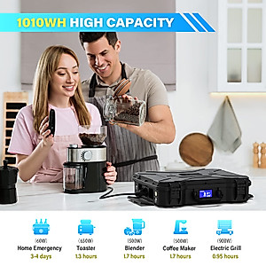 MONTEKSOLAR X1000 Portable Power Station, Solar Generator with 1010Wh, 2x1000W AC & 100W PD Port, 2.5H to Full Charge, Water Resistant, for Home Backup Battery, Outdoor RV, Camping, Emergencies