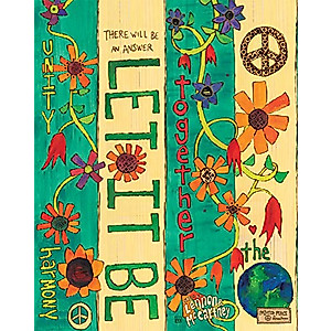 Studio M Let it Be Art Pole Lennon and McCartney Lyrics Outdoor Decorative Garden Post, Made in USA, 20 Inches Tall