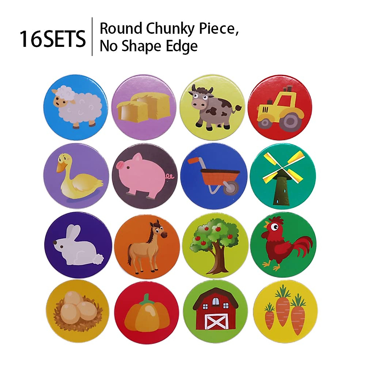 KiDEPOCH Memory Match Game – 16 Matching Pairs Preschool Memory Games Featuring Barnyard Element, Non Toxic Educational Memory Matching Game, Perfect for Kids, Toddlers, 3 Year Old or Up