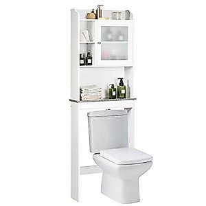 Giantex Over-The-Toilet Space Saver Collette Bathroom Spacesaver W/Storage Rack Cabinet Bathroom Organizer (68" H)