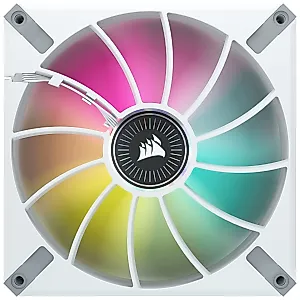 CORSAIR ML140 RGB Elite, 140mm Magnetic Levitation RGB Fan with AirGuide, 2-Pack with Lighting Node CORE - White