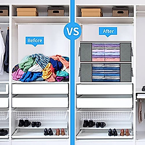 6 Pack 90L Large Storage Bags & 6 Pack 35L Clothes Storage Bags, Clothes Storage Bins Foldable Closet Organizers with Durable Handles with Clear Window for Clothes Pillow Blankets Bedding