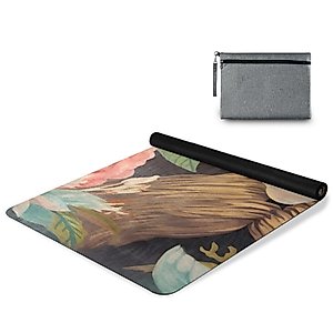 GOODOLD Funny Sloth Yoga Mat, 71 x 26 Inch Non-slip Yoga Mats Folding Travel Exercise Mat Indoor Outdoor Gym Pilates with Storage Bag for Women Men