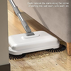 Hand Push Sweeper, Lightweight Sweeper Mop Vacuum Cleaner Hand Push Floor Cleaner Carpet Sweeper Home Sweeping Mopping Machine Vacuum Cleaner, Black, One Size