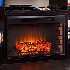 SEI Furniture 33” Widescreen Electric Firebox w/Remote Control, Black