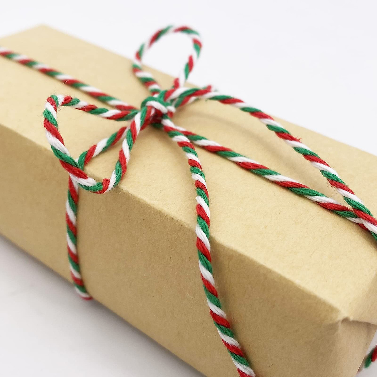 Cotton Twine Green Red and White Baker String 2mm Thick 328 Feet Christmas Twine for Gift Wrapping DIY Crafts Home Decoration Gardening