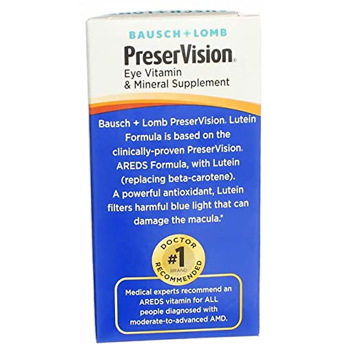 Bausch & Lomb PreserVision Eye Vitamin and Mineral Supplement, Lutein, 120 Soft Gel Formula (Pack of 1)