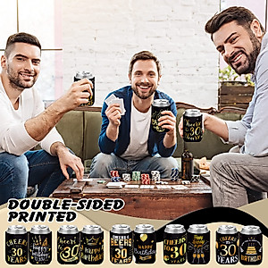 Umigy 24 Pcs 48 Pcs 30th Birthday Can Sleeve to 30 Years Can Neoprene Cooler 30th Birthday Decorations Party Favors Party Supplies Gift for Men Women