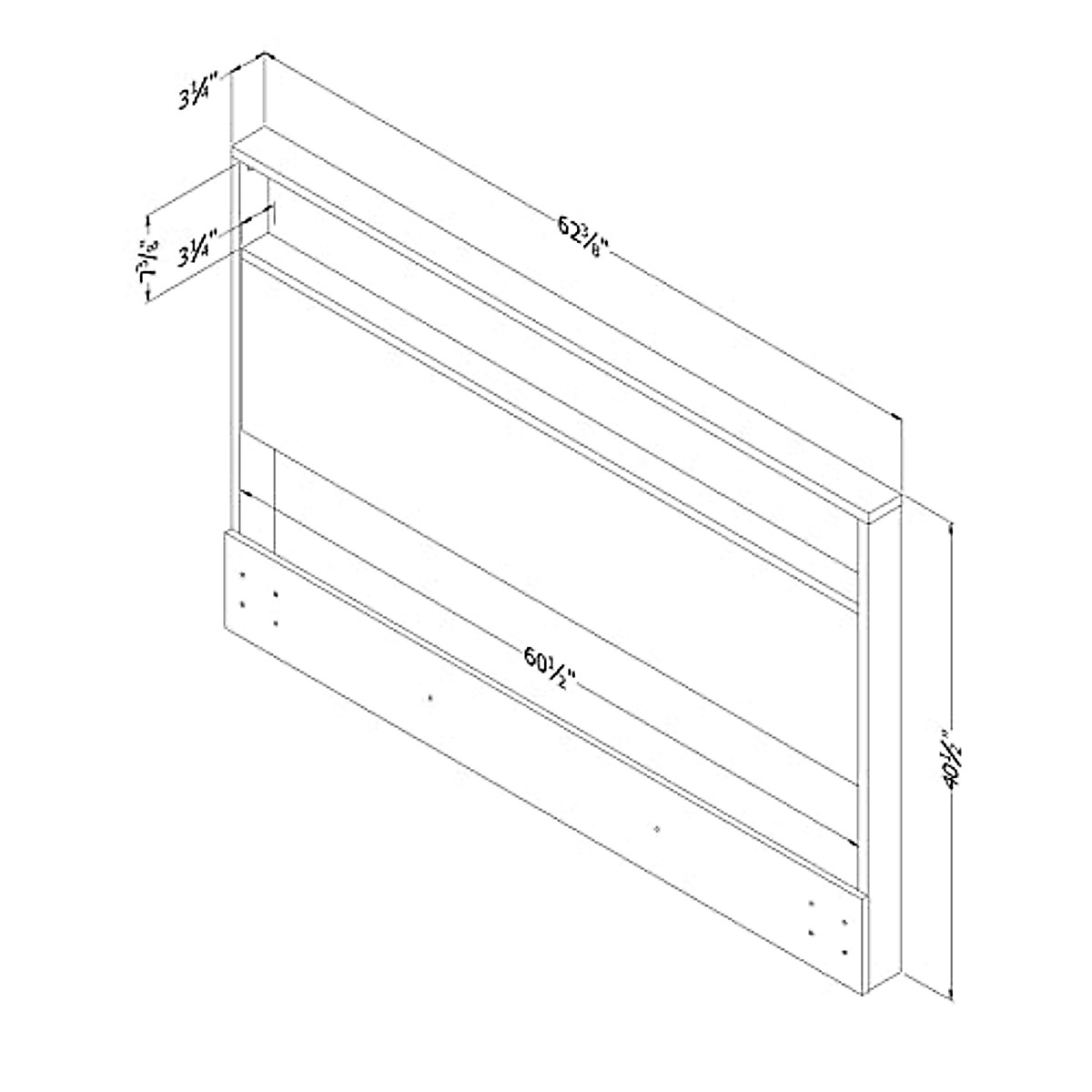 South Shore Holland Headboard (54/60''), Full/Queen, Natural Walnut