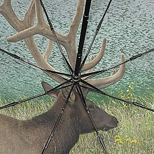 Kids Fold Umbrella Deer Animal Wildlife Nature Windproof Windproof Umbrella Compact Rain & Wind Resistant Compact And Lightweight For Business And Travels