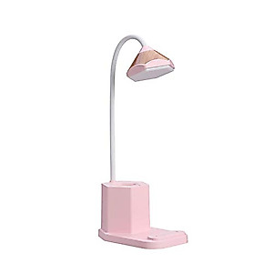 WYZDQ Multifunctional USB Charging Double Touch Student Desktop Pen Holder Desk Lamp LED Soft Night Light 7-Color Atmosphere Light Night Light,Pink