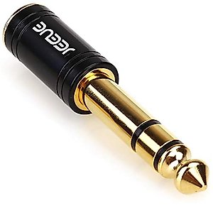 JEEUE 1/4" to 3.5mm Headphones Adapters, Upgrade 6.35mm(1/4") Male - 3.5mm Female Socket Stereo Pure Copper Jack Adaptor Bring You Professional Sound Black