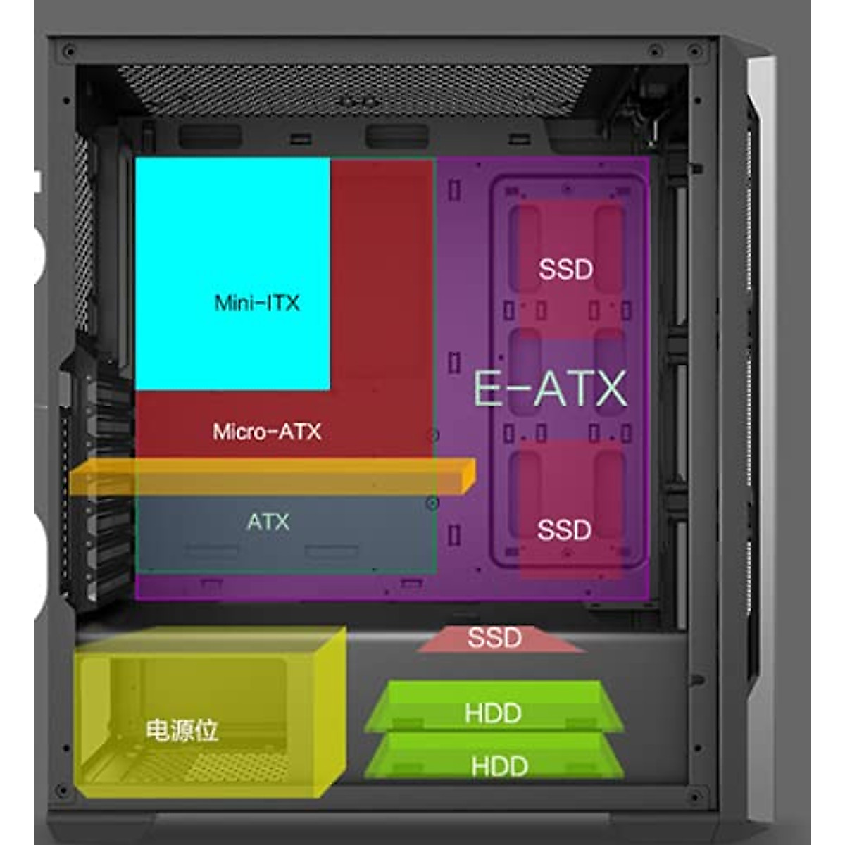 Bgears b-BlackWidow-RGB Black Gaming PC ATX case, Special Ripple effect Front Panel, Tempered Glass side. 2 x USB3.0, 3 x PWM 120mm ARGB Fans, Fan Controller with Remote, Support up to EATX board