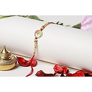 CHERKRAFT Rakhi for Brother Floral Design Rakhi Thread for Men/Boy Raksha Bandhan Bracelet (Design 9, Standard)