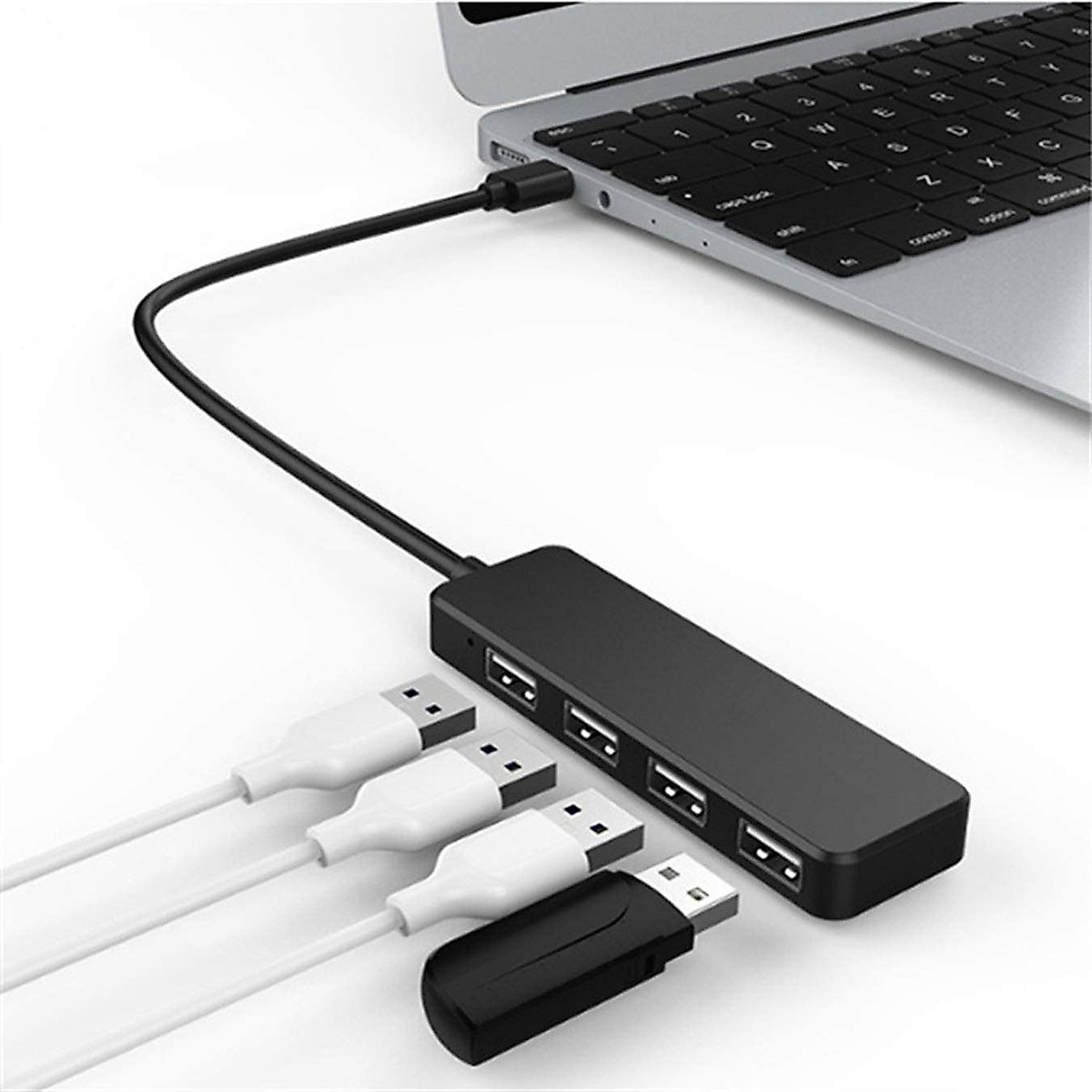 NAERSI® USB 2.0 Hub 4-Port Ultra Slim Portable USB Splitter for iMac Pro,MacBook Air,Mac Mini/Pro,Surface Pro,Notebook PC,Laptop,USB Flash Drives,and More