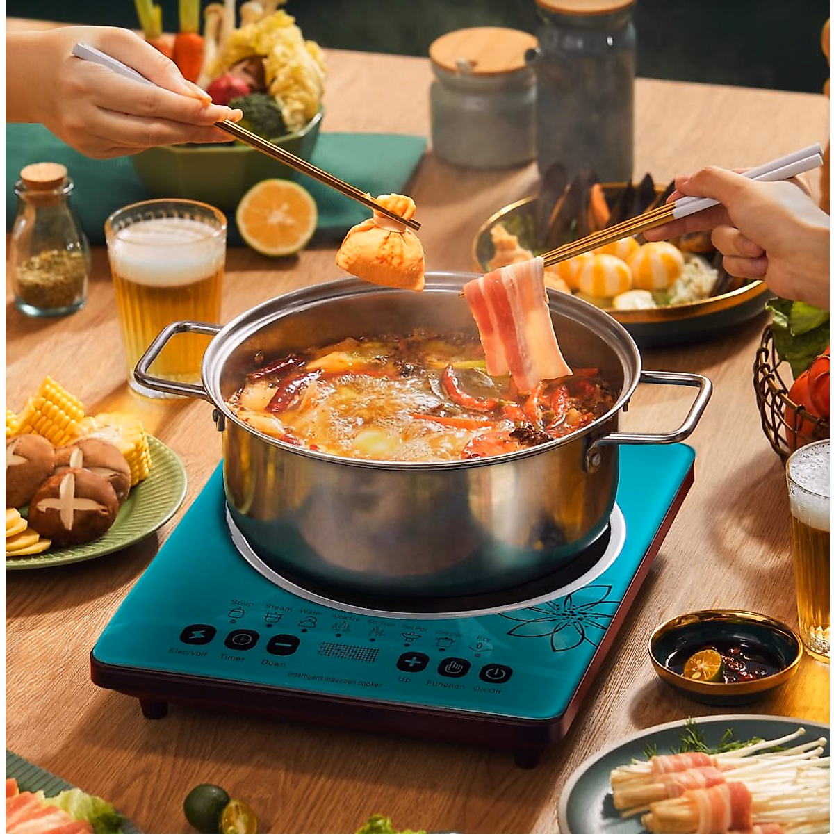 TYEMUI 2200W Induction Hot Plate,Portable Electric Cooktop Single Burner High Power Electrical Hot Plates for Cooking in Dorm, Apartments, Home 110V-120V