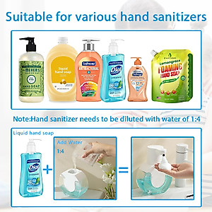 Automatic Foaming Soap Dispenser - 4 Gear Foaming Adjustable, Wall Mounted Sticker Available - 13.5oz/400ML Touchless Hand & Dish Soap Dispenser for Bathroom Kitchen White