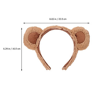 Beaupretty 3pcs Bear Ears Headband Halloween Animal Cosplay Headwear Party Prop Favors for Women Girls Brown