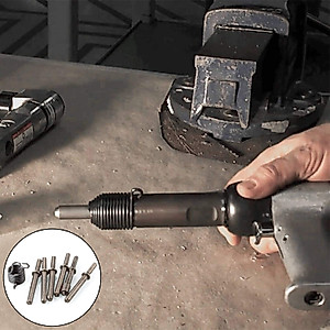 Heavy Duty 7 Pcs Air Hammer Rivet Bits, Abuff Pneumatic Air Rivet Hammer Set for Shank 0.401 Chisel/Air Hammer Rivet Sets Kit with Spring