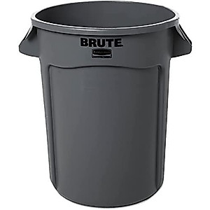 Rubbermaid Commercial 263200GY Round Brute Container Plastic 32 gal Gray (3)