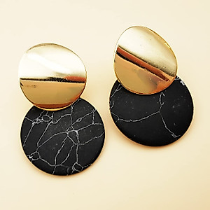 Seaberila 9 Pairs Statement Drop Dangle Earrings Gold Stud Earrings for Women Acrylic Earrings