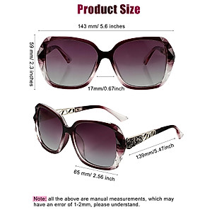 Frienda 3 Pieces Women Polarized Oversized Sunglasses Shiny Composite Frame Sunglasses Vintage Rhinestone Glasses