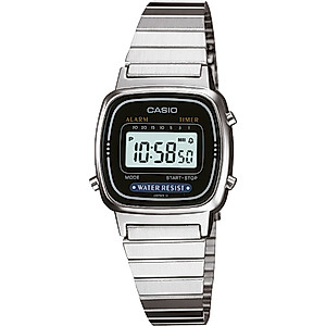 Casio Ladies digital with stainless steel wrist watch LA670W, Grey/Grey, 547yds/12lb(5.44kg) 0.25mm, Bracelet