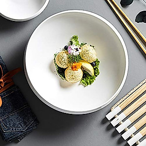 KOWMcp Dinner Plates 1Pcs White Ceramic Plate, Can Be Used to Set The Plate, Put Steak, Vegetables, Fruits, Eggs (Size : M)
