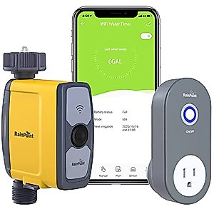 RAINPOINT Sprinkler Timer WiFi Water Timer, Smart Garden Hose Faucet Timer, WiFi Lawn Sprinkler Controller Irrigation System Valve, APP & Voice Control, Automatic Rain Delay (2nd Gen, 2022 Release)