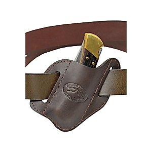 Barsony Brown Leather Folding Knife Pancake Sheath