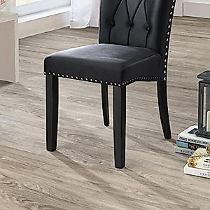 Better Home Products La Costa Velvet Tufted Dining Chair Set of 2 in Black