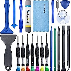 Warmstor 22 Pieces Premium Opening Pry Tool Screwdriver Set Repair Kit for iPhone 14 13 12 11 Pro Max/XS/XR/X/8 Plus/7 6S 6 Plus/5,iPad Pro/Air/Mini,iPod,Samsung Galaxy S21 Note 10 20 Ultra and More