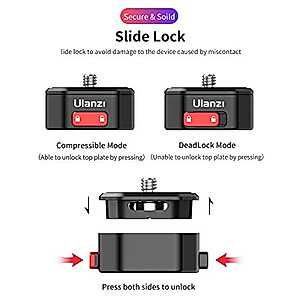 ULANZI Claw Quick Release Plate Tripod QR Camera Mount Adapter, Quick Setup Kit with 1/4'' Screw for Canon/Sony/Nikon Cameras/Zhiyun/Feiyu/DJI/Moza Stablizers Switch Between Tripod/Monopod/Slider