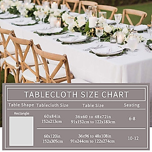 SoarDream Wedding Tablecloth Rectangle 60x84 Inch White Fabric Table Cloth Water Resistant Table Cover for Baby Shower Banquet Parties Decoration