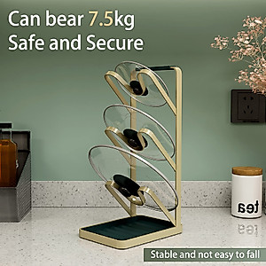 szxzy01 Lid Stand Lid Organizer Pot Lid Rack Holder for Utensils in Kitchen Cabinet Spatula Rack,Cutting Boards,Spoon Storage Gold