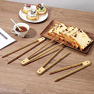 iHaumxs 4 Pcs Bamboo Tongs Set: Wooden Tongs for Cooking, 11.8in Kitchen Long Tongs & 9.8in Toaster Tongs, Bamboo Tongs for Kitchen Salad, Bacon, Pickles,Pasta,Grilling,Toast, Bread, Fruits.NO BPA