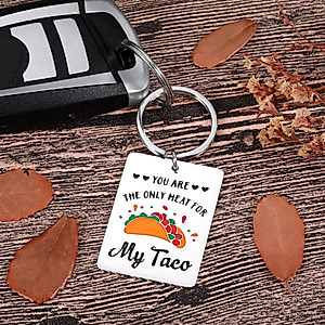 Valentines Day Gifts for Him Boyfriend Girlfriend Husband Wife Birthday Anniversary Taco Gifts Keychain from Hubby Fiance Weeding Funny Cute Sentimental Engagement Naughty Keychin for Soulmate