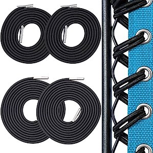 GORGECRAFT 4 Pack Upgraded Black Gravity Chair Replacement Cord Elastic Zero Gravity Patio Recliner Replacement Laces Webbing Bungee Repair Cords for Antigravity Garden Lawn Chair Outdoor Sun Loungers