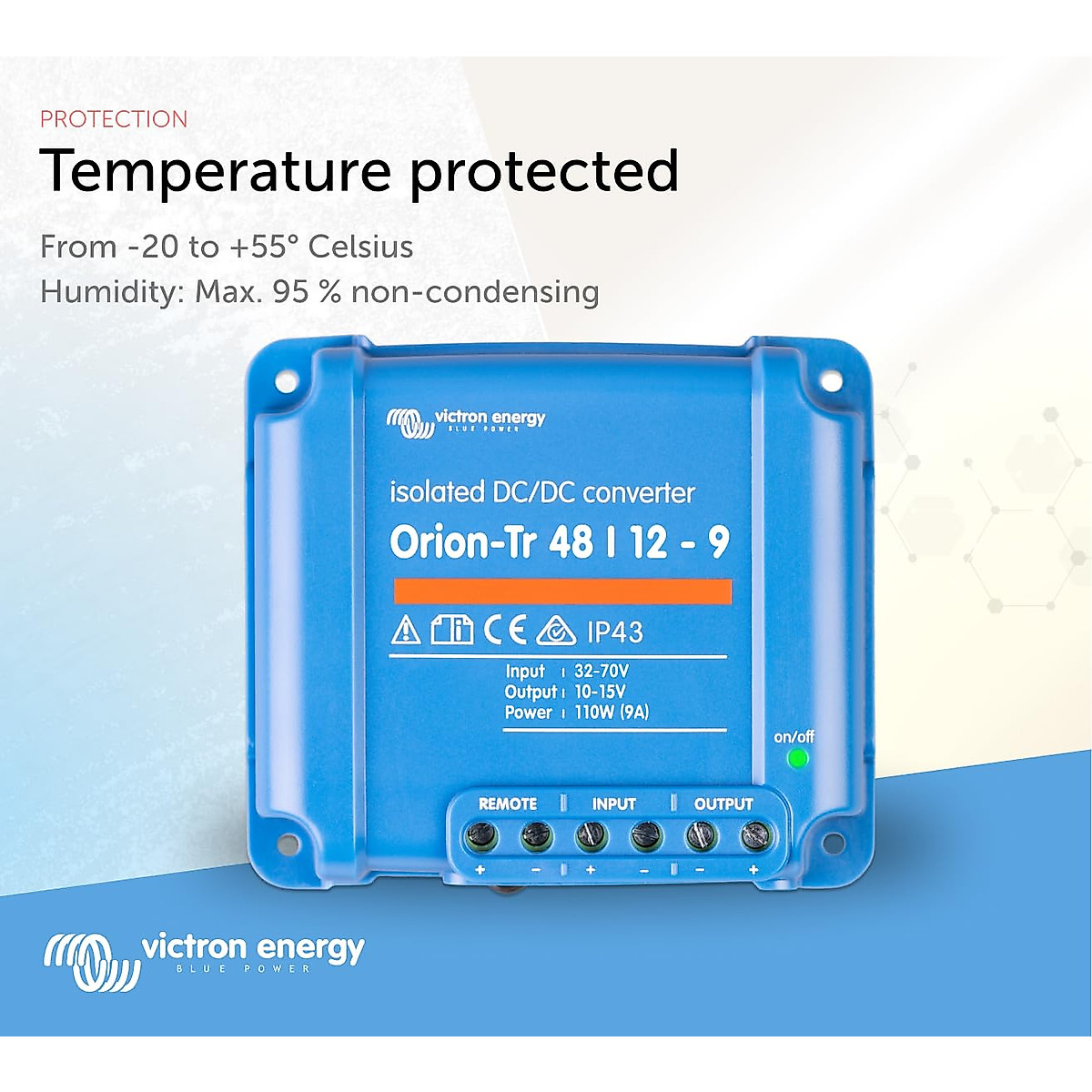 Victron Energy Orion-Tr IP43 48/12-Volt 9 amp 110-Watt Isolated DC-DC Converter